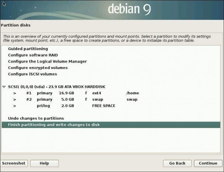 How To Install Debian 9 Stretch Step By Step With Snapshots