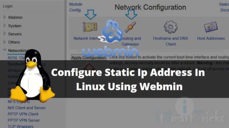 How To Configure Static IP Address In Linux Using Webmin