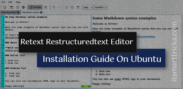 How To Install Retext Restructuredtext Editor In Ubuntu